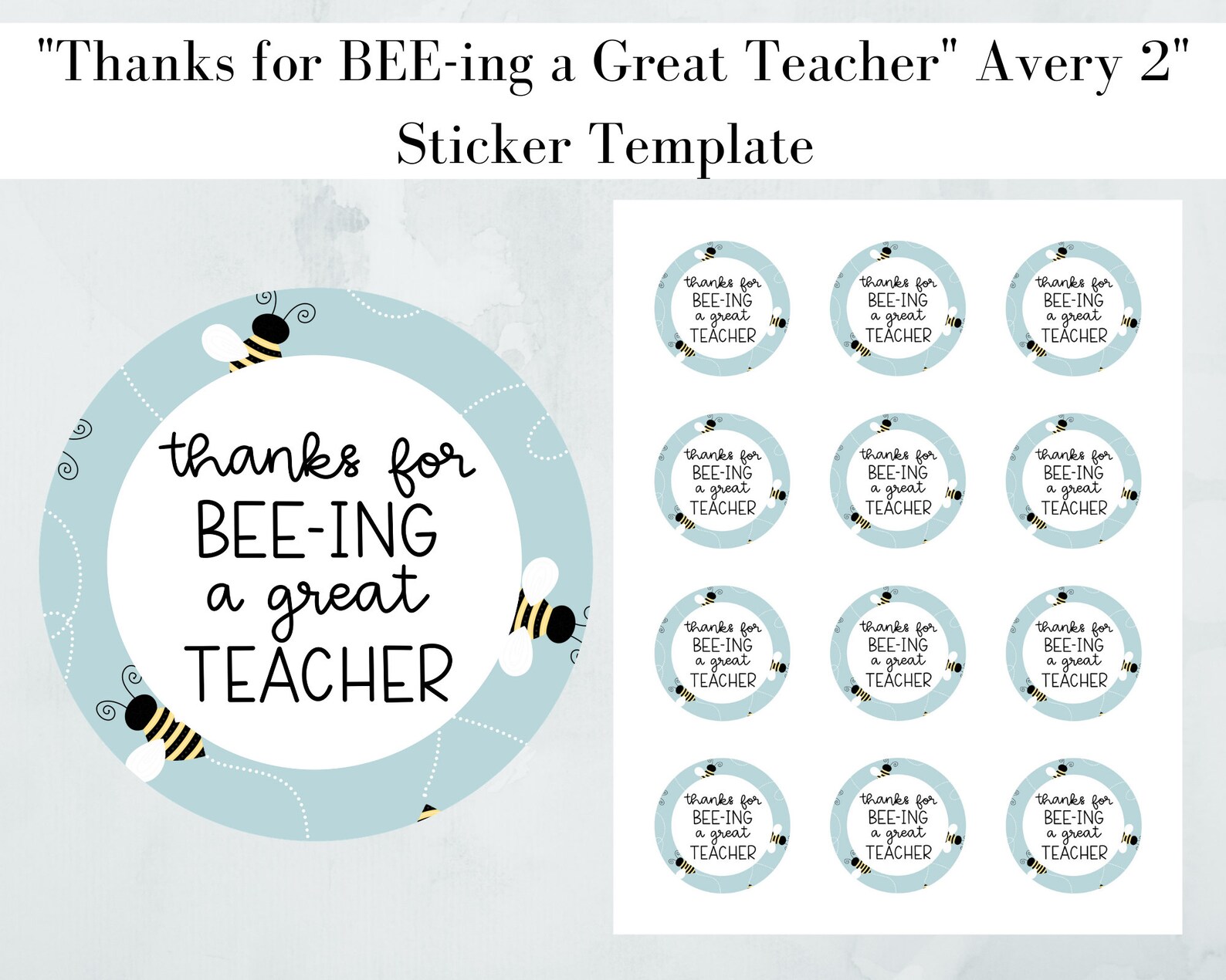 Thanks for Bee-ing a Great Teacher 2 Avery Sticker | Etsy