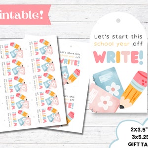 Back to School Gift Tag Printable Let's Start This School Year off ...