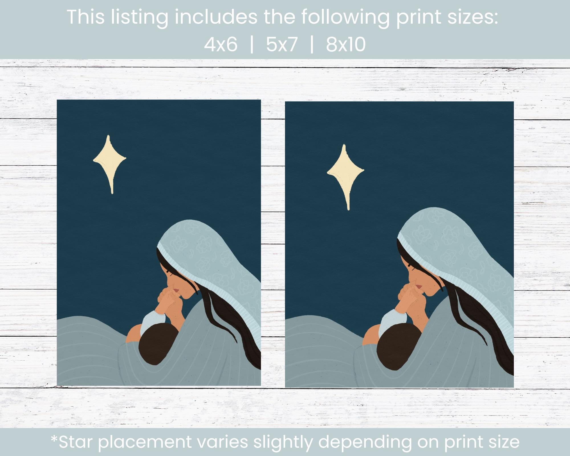 Mary and Baby Jesus Printable | Christmas Art Download | Religious Art ...