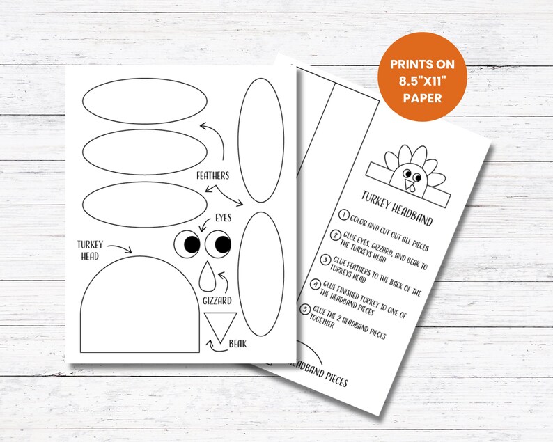 Turkey Headband for Kids, Thanksgiving Craft, Toddler Activity, Turkey ...