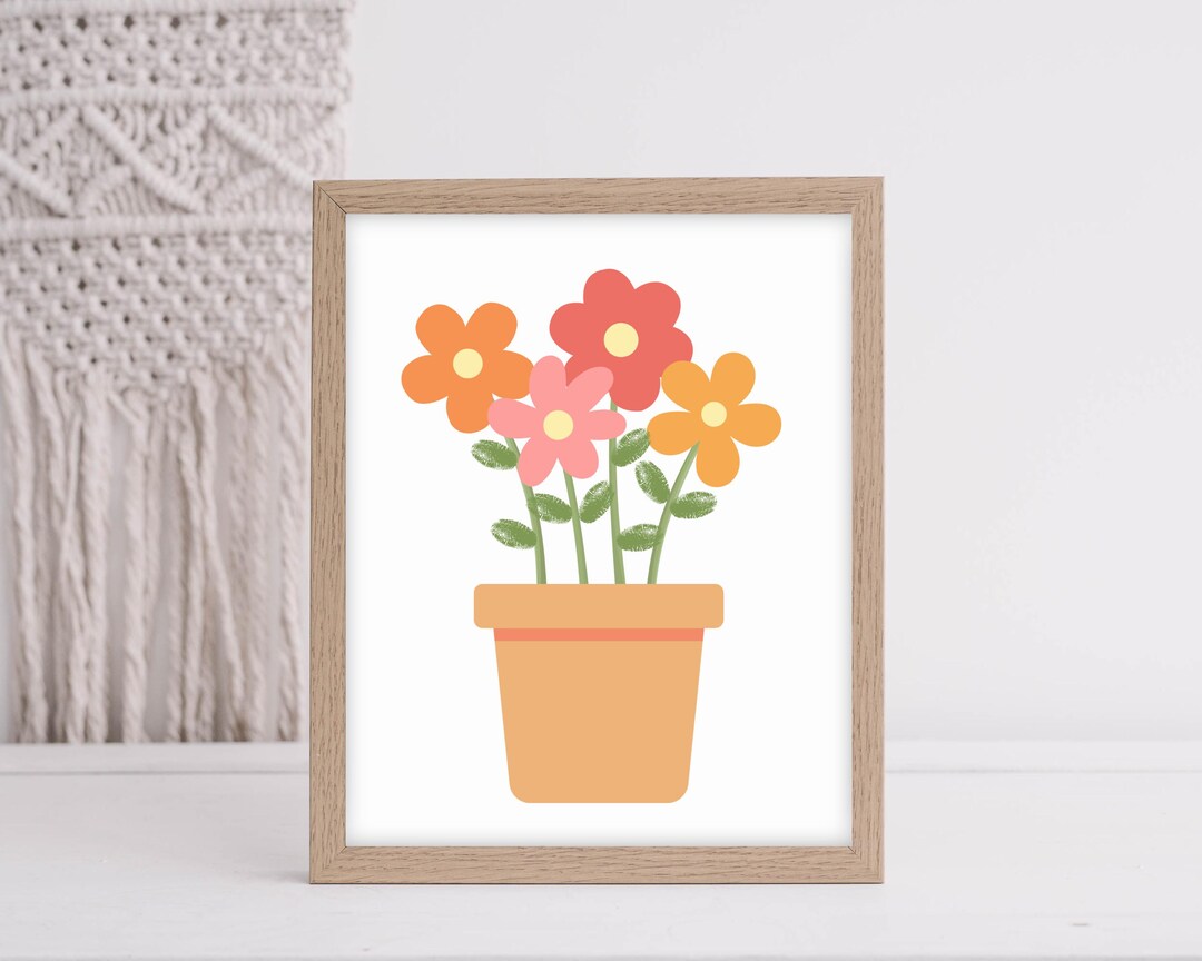 Spring Flower Fingerprint Craft for Kids Floral DIY Keepsake for ...