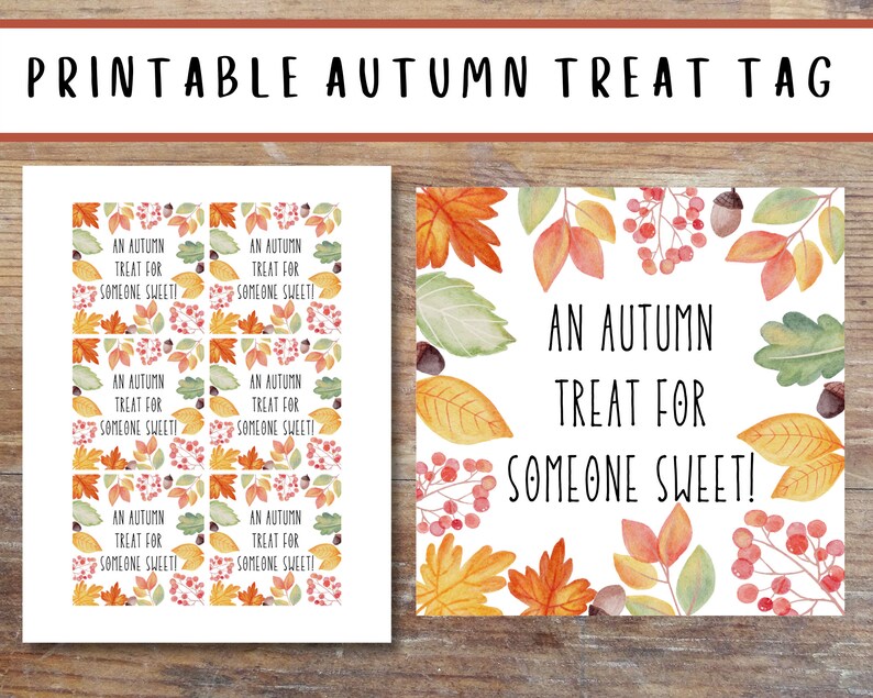Printable Autumn Treat Tag an Autumn Treat for Someone Sweet - Etsy