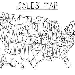 US Sales Map Coloring Page – Etsy Sales Tracker (PDF & PNG) - Etsy