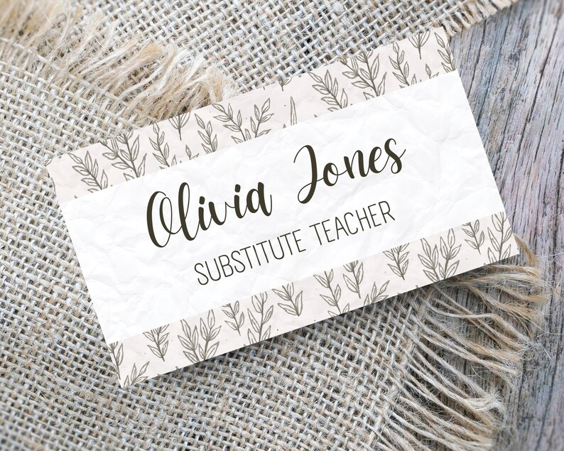 Editable Template for Neutral Foliage Business Card - Etsy