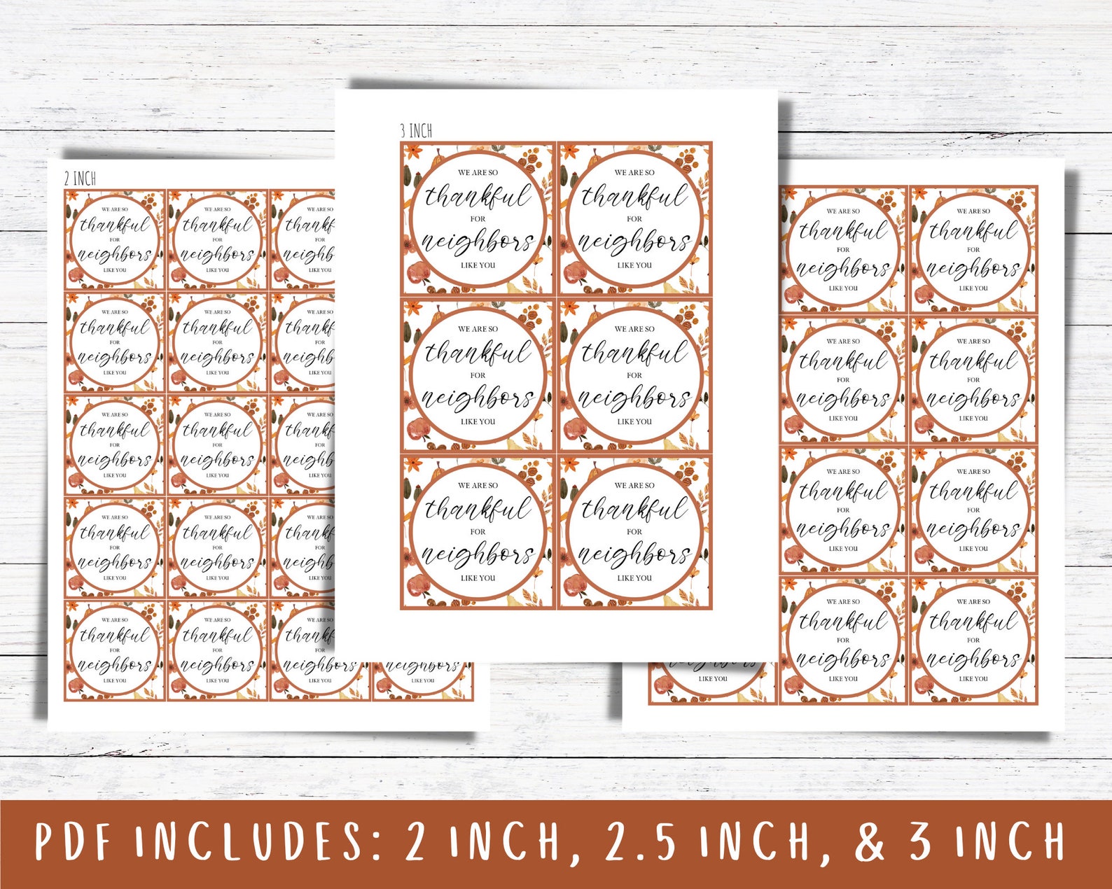 Printable Thankful for Neighbors Like You Treat Tag Fall - Etsy