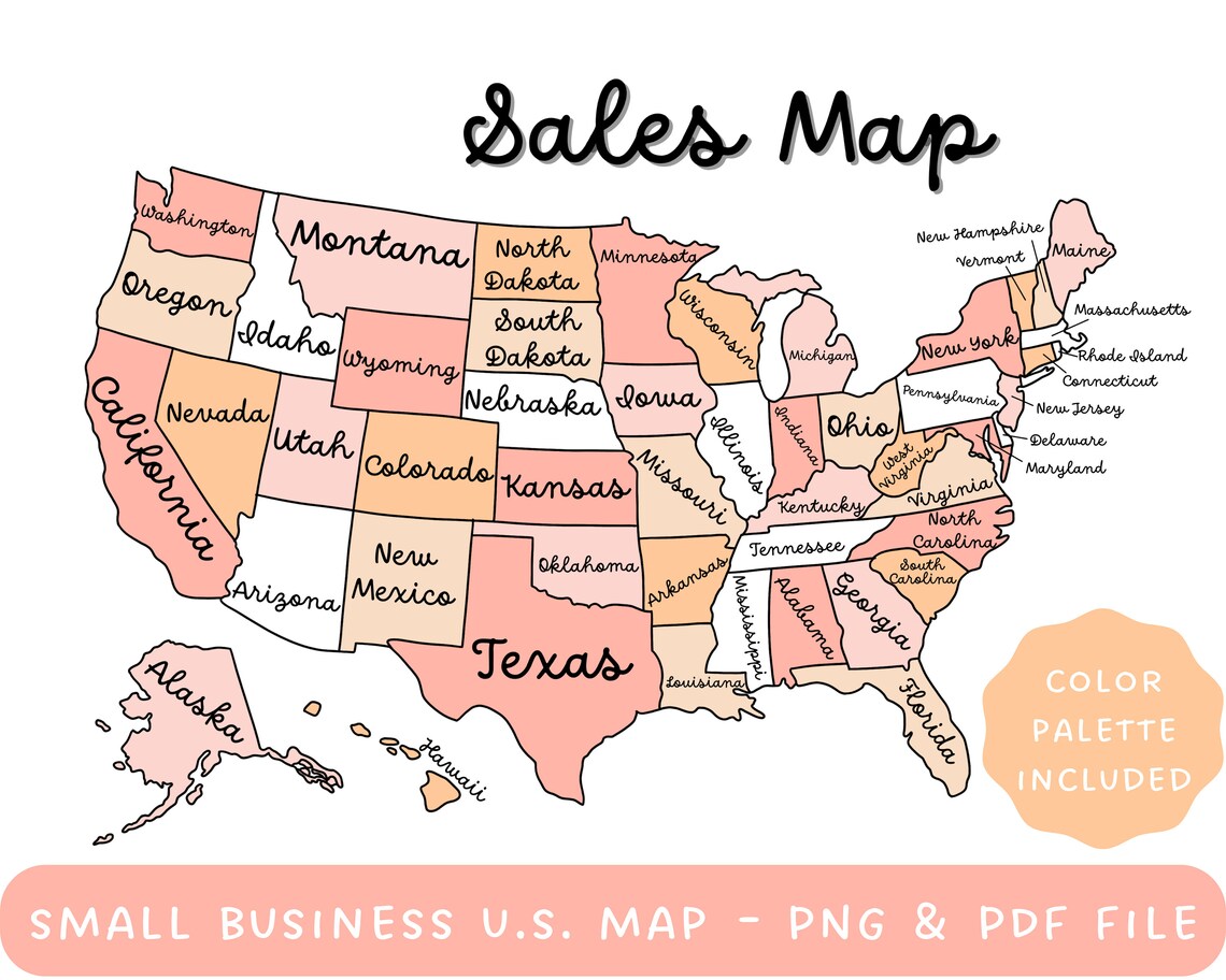 United States Sales Map - Coloring Page to Color in Procreate ...