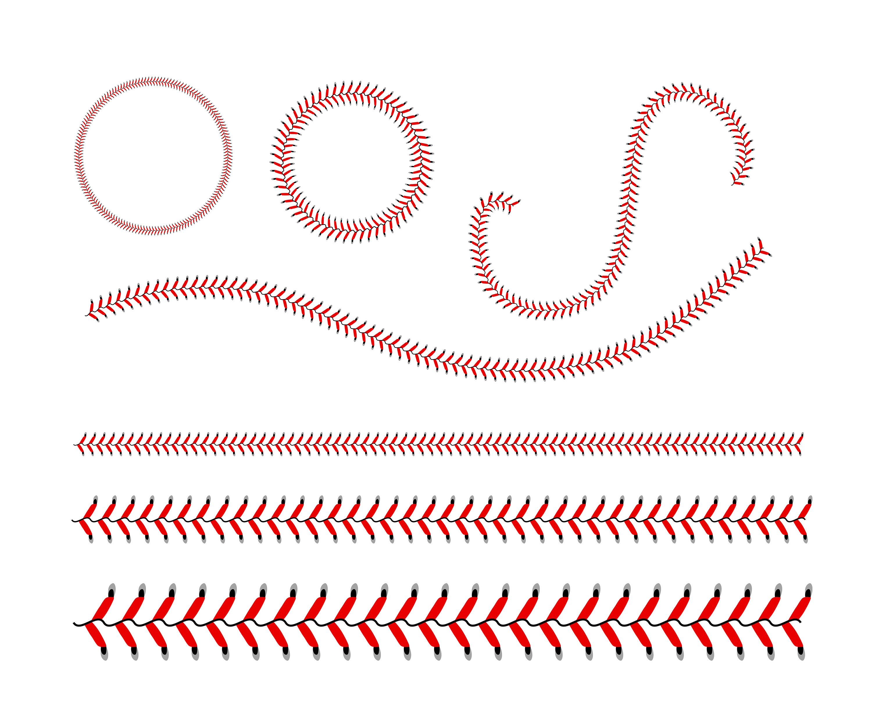 Lace from a baseball on a white background. Vector digital | Etsy