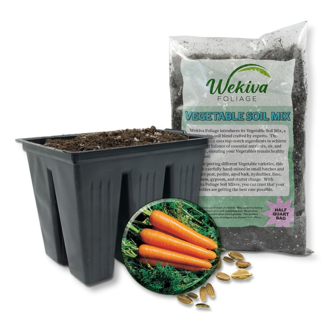 Carrot Seed Starter Kit - Carrot Seeds With Tray Liner and Half Quart ...