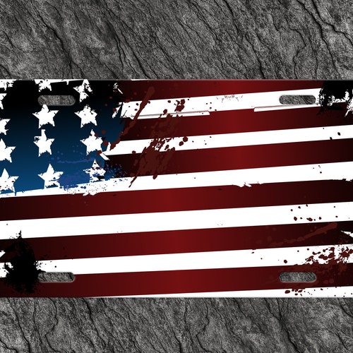 Candy Red American Flag License Plate - Etsy