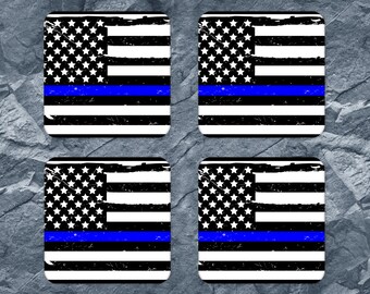 Blue Line Coasters | Etsy