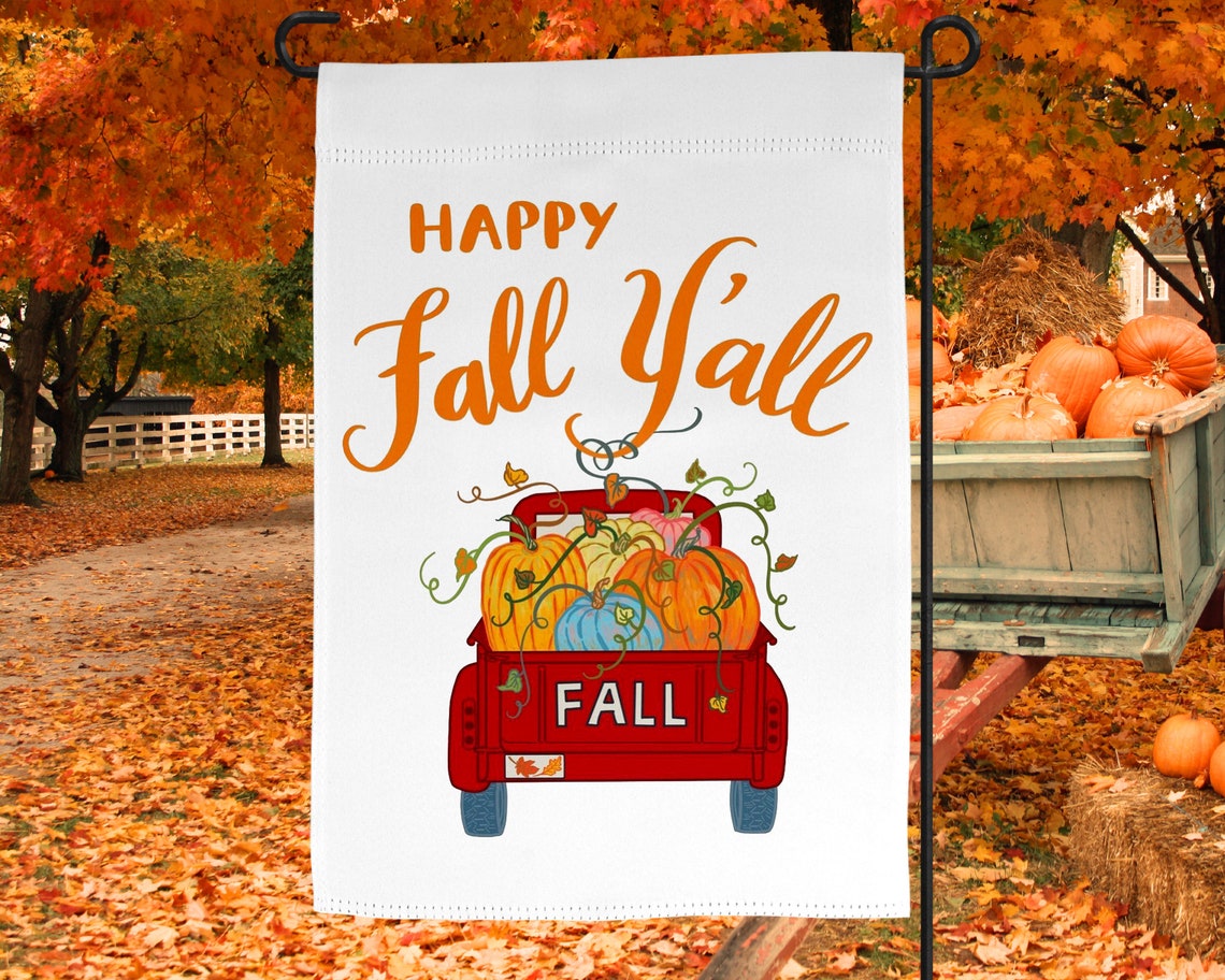 Happy Fall Garden Flag Garden Flag Custom Flag Fall Flag - Etsy