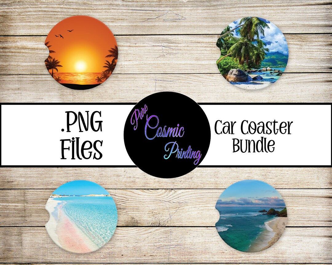 Beach Car Coasters Bundle PNG Files, Digital Files - Etsy