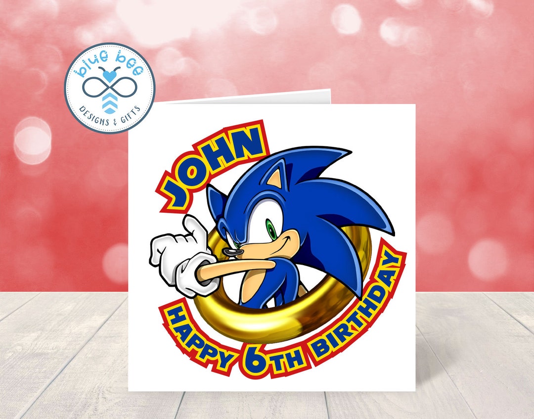 Personalised Sonic the Hedgehog Birthday Card Grandson Nephew Brother ...