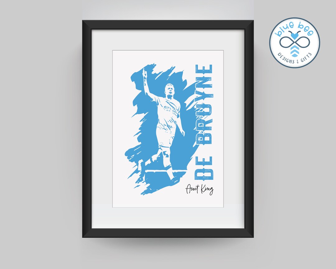 Kevin De Bruyne Manchester City Print KDB League Champions MCFC Blue ...