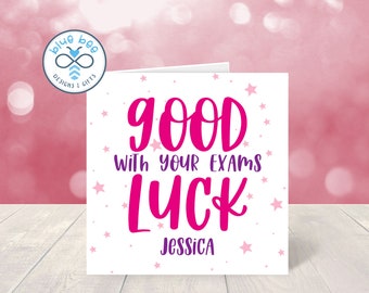 Good Luck in Your Exams Card Personalised Good Luck in Your GCSE Exams ...