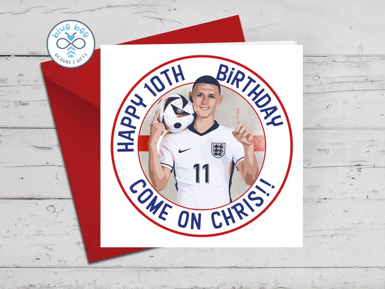Phil Foden ENGLAND Birthday Card personalised NAME and AGE Happy ...