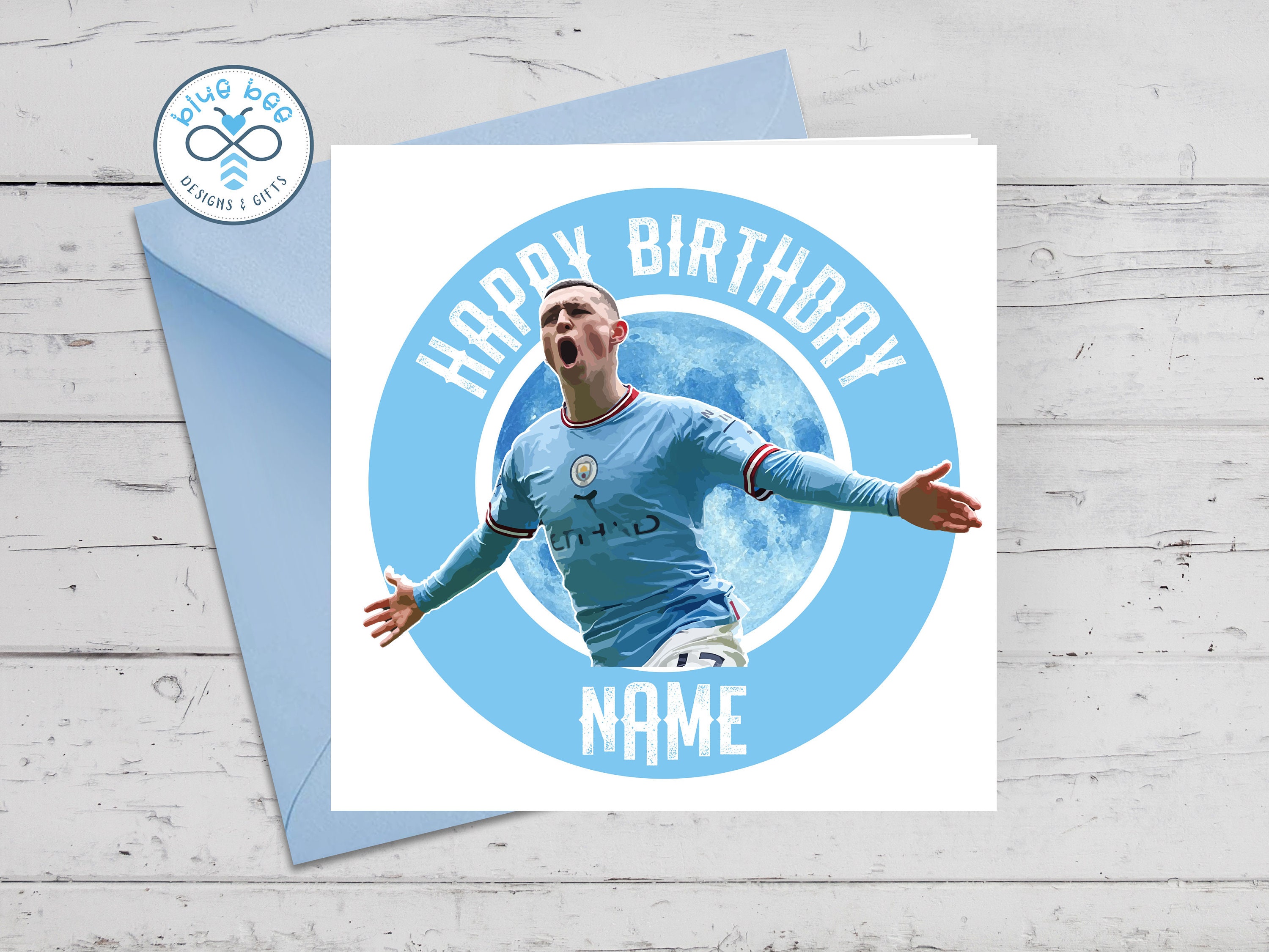 Man City Phil Foden Birthday Card *personalised NAME and AGE* MCFC ...