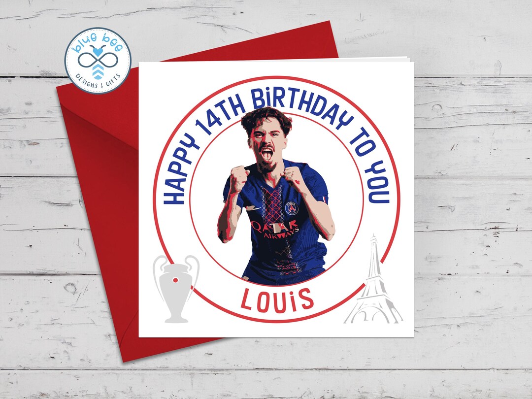 PSG Vitinha PERSONALISED Birthday Card | Champions League | Ligue 1 ...