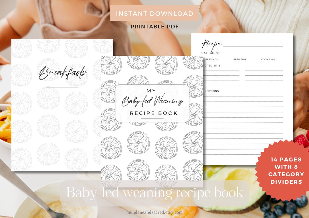 Printable Baby-led Weaning Recipe Book Customizable Baby-led Weaning ...