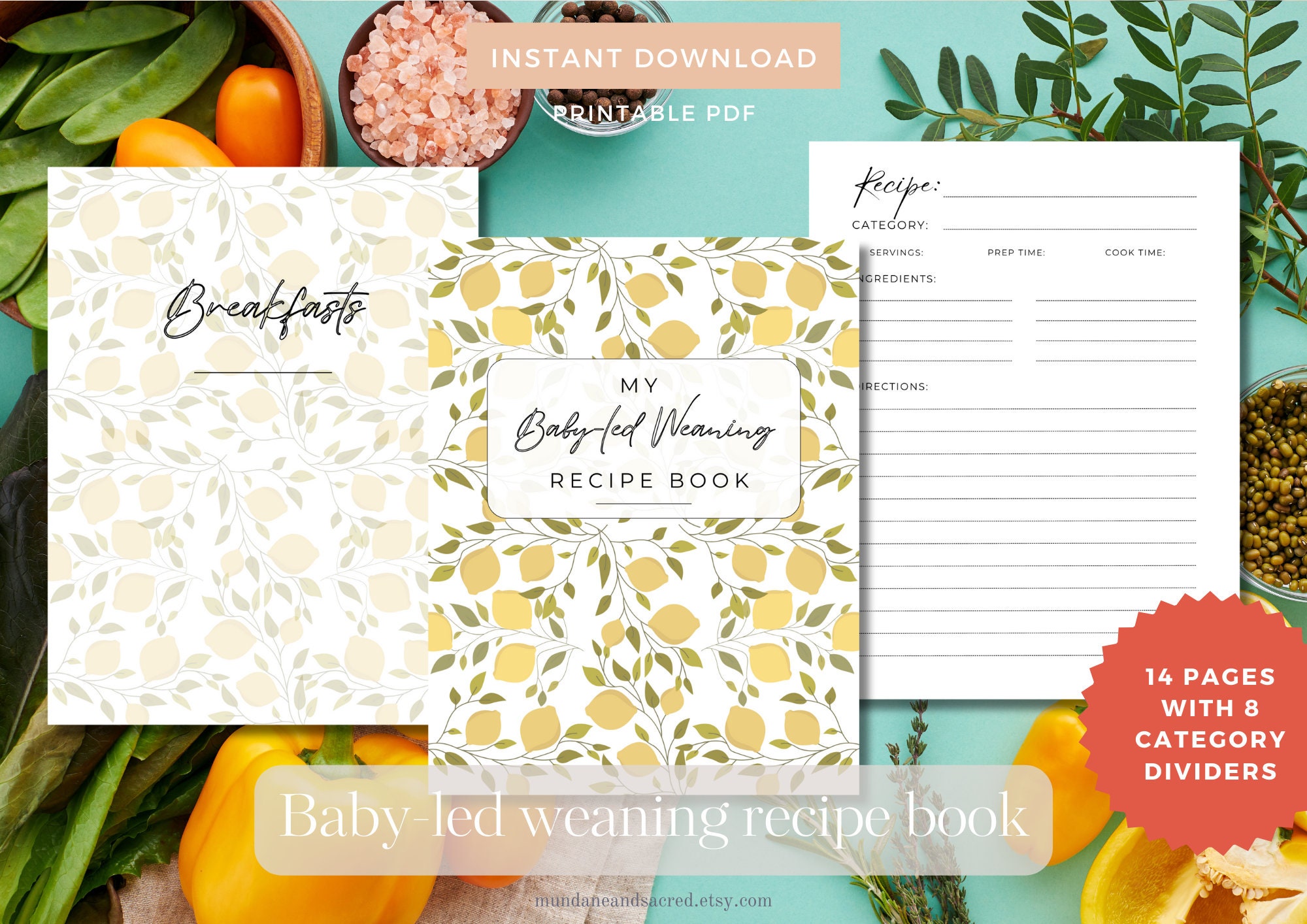 Printable Baby-led Weaning Recipe Book - Customizable Baby-led Weaning ...