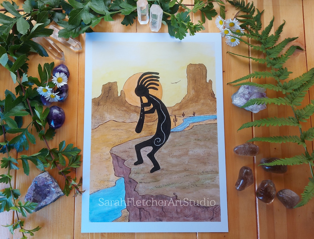 Kokopelli Art Print Watercolour Print Magick Altar Meditation Fertility ...