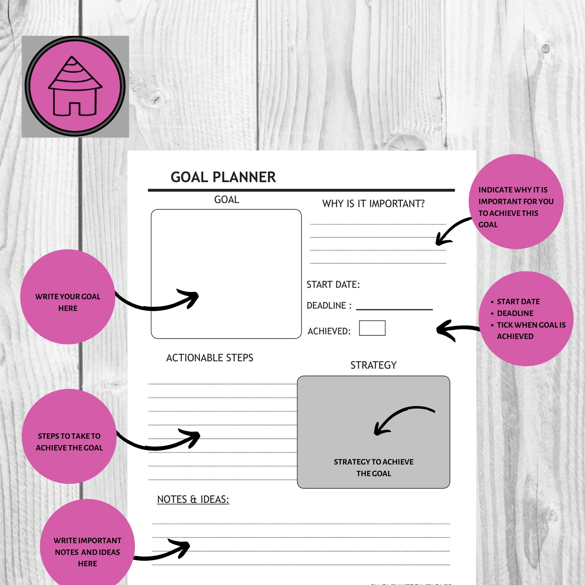 Goal Planner Printable 2020 Goal Digger Goal Tracker Goal - Etsy