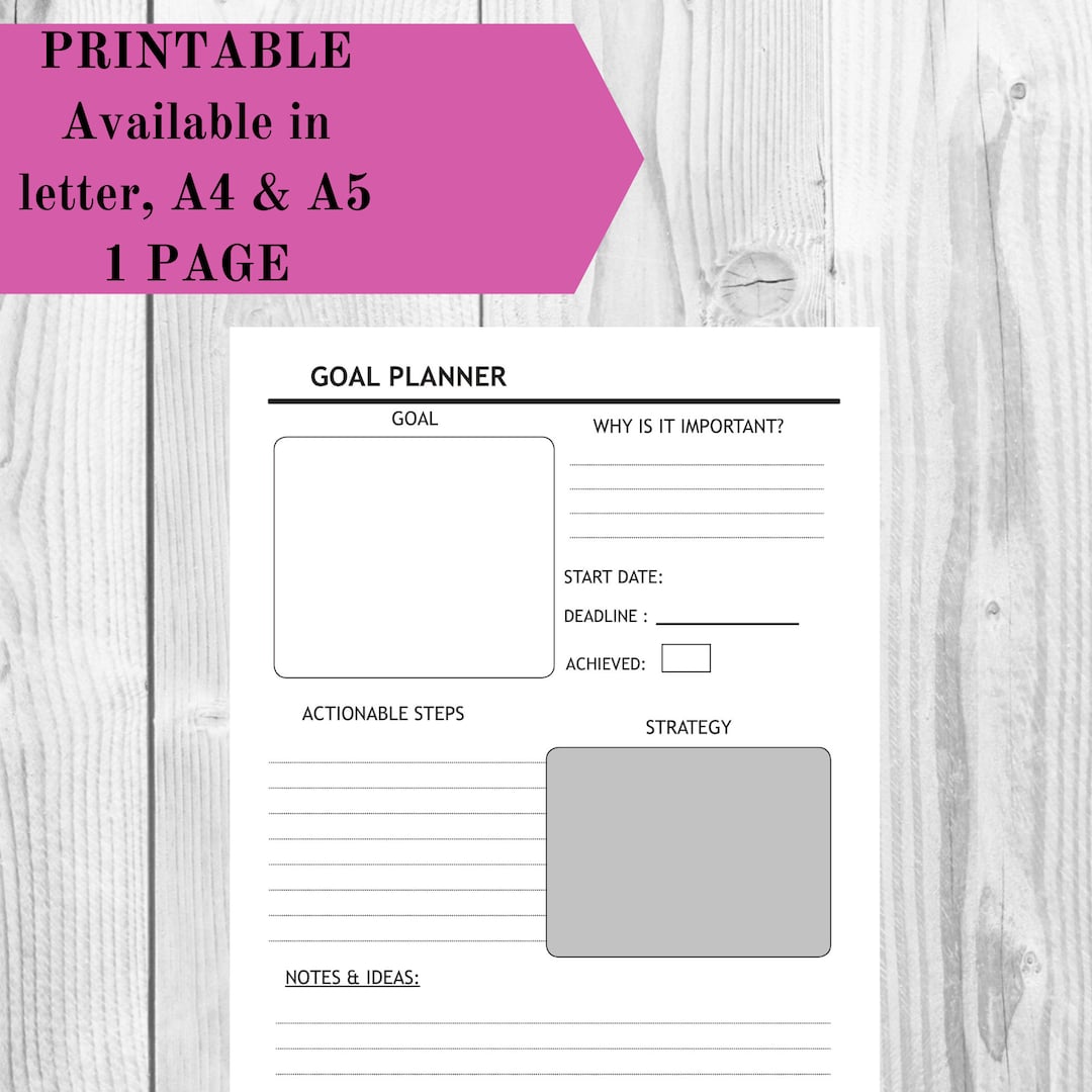 Goal Planner Printable 2020, Goal Digger, Goal Tracker, Goal Board ...
