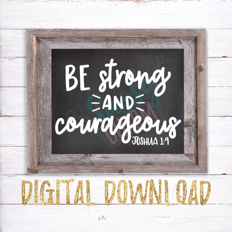 Wees sterk en moedig SVG Geloof SVG Christian Bible Quote SVG Hand ...