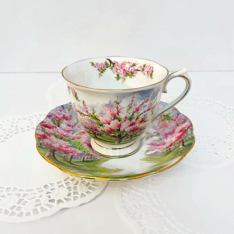 Pink Flower Tea Cup - Etsy