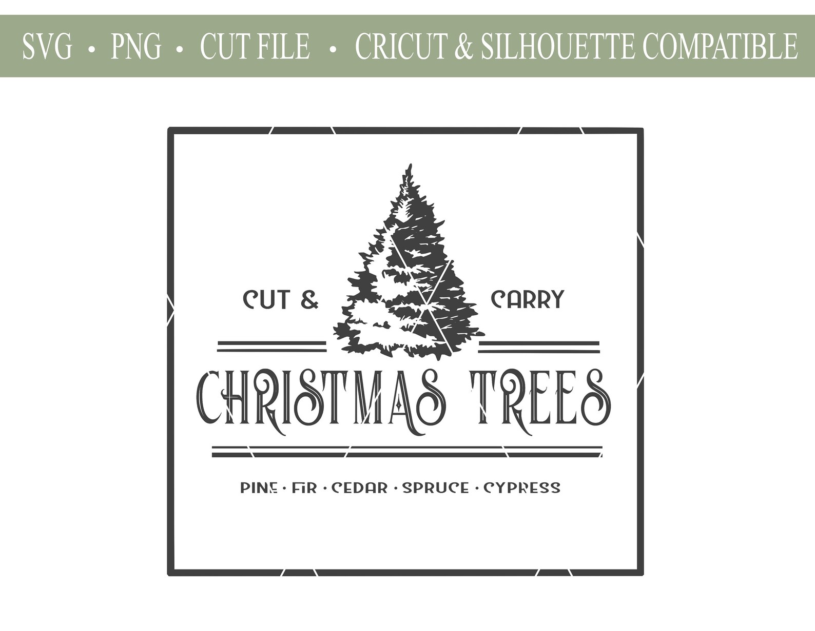 Tree Farm SVG File Christmas SVG File Farmhouse SVG File - Etsy