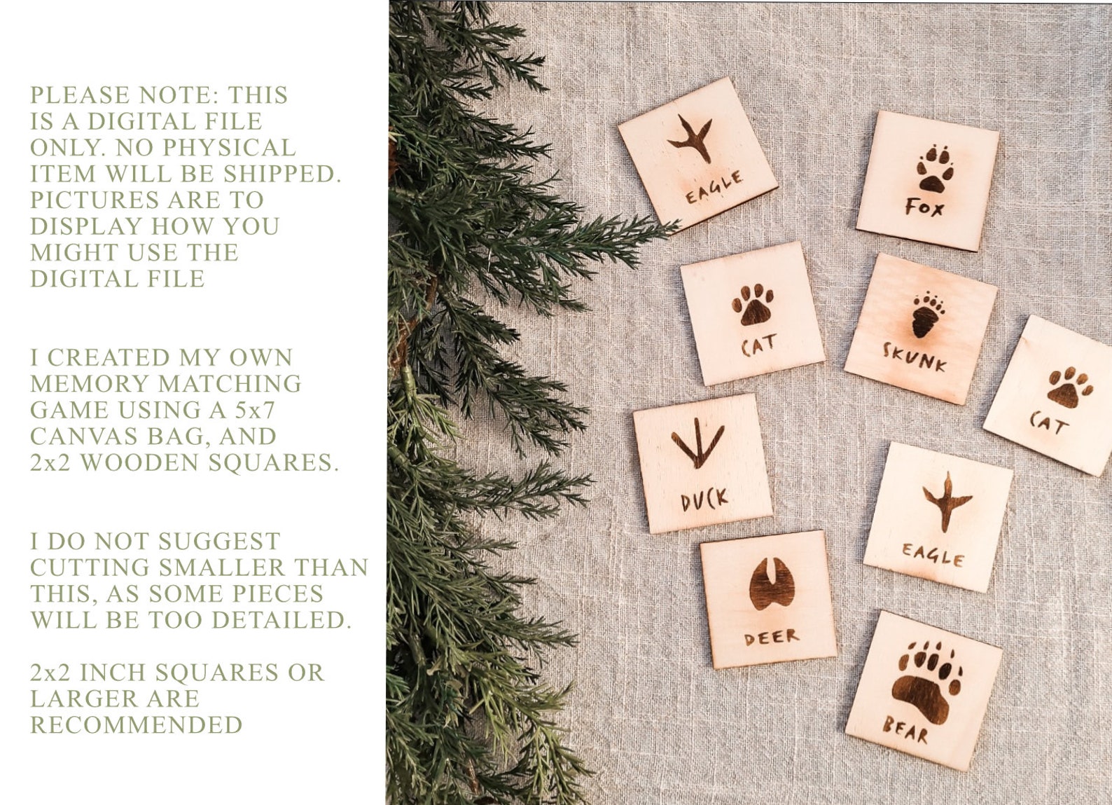 Woodland Memory Game SVG File Matching Game SVG File - Etsy