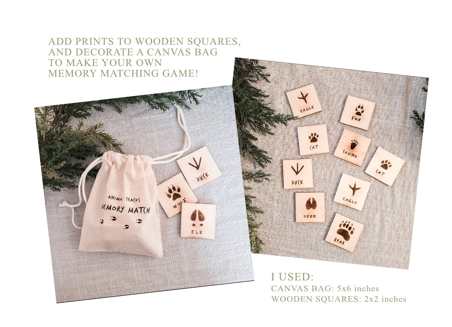 Woodland Memory Game SVG File Matching Game SVG File | Etsy