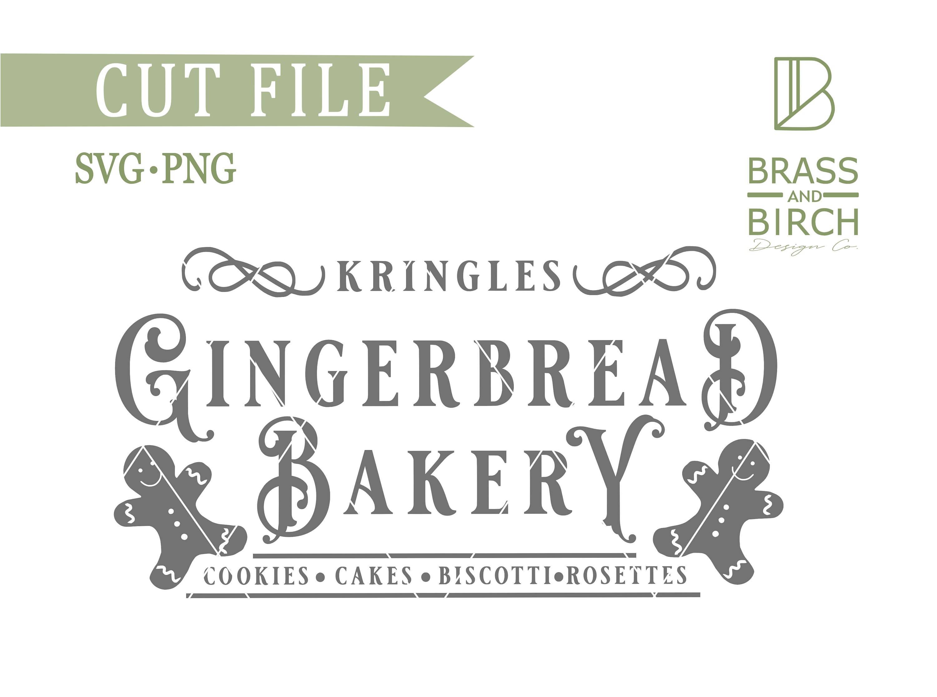 Gingerbread SVG File Christmas SVG File Farmhouse SVG File - Etsy