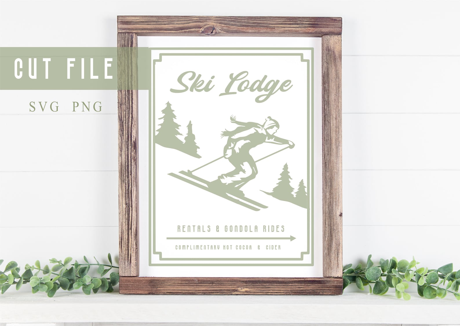 Vintage Ski Lodge SVG File Christmas SVG File Ski SVG File | Etsy