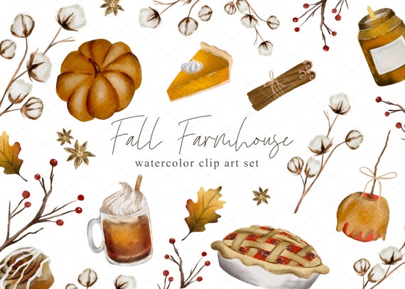 Fall Clip Art Watercolor Clip Art Clip Art Autumn Clip - Etsy