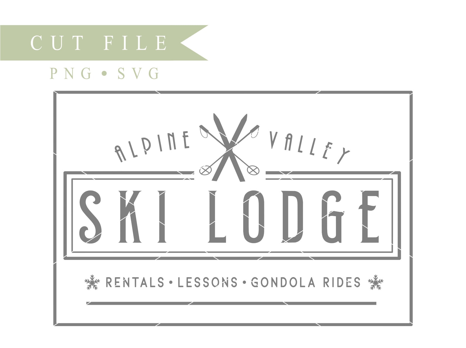 Ski Lodge SVG File, Christmas SVG File, Ski SVG File, Vector, Cricut ...