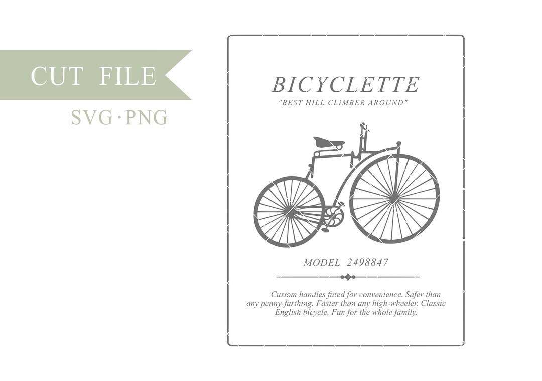 Vintage Bicycle SVG File, Bicycle SVG File, Spring SVG File, Vector ...