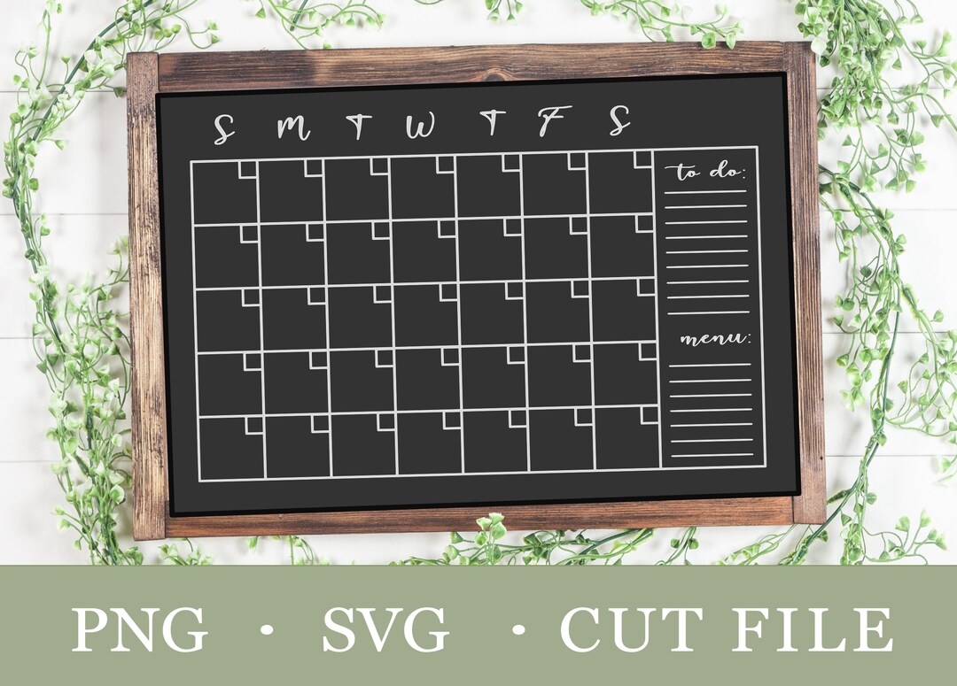 Calendar SVG File,monthly SVG File, Planner SVG File, Calendar Svg ...