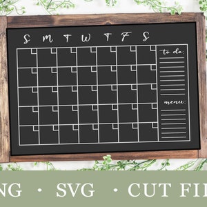 Calendar SVG File,monthly SVG File, Planner SVG File, Calendar Svg ...