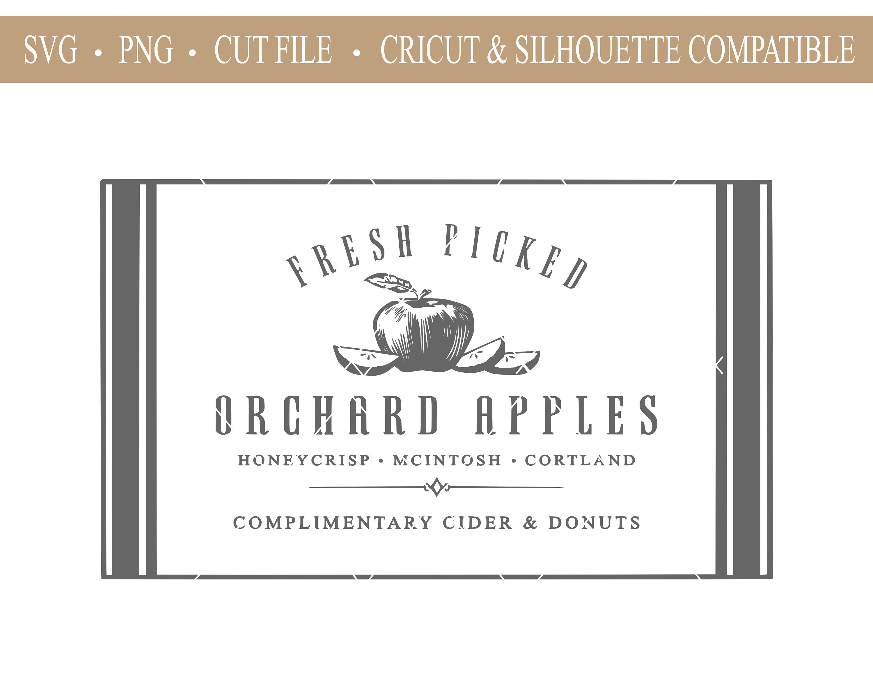 Apple SVG File Fall SVG File Autumn SVG File Farmhouse Svg | Etsy