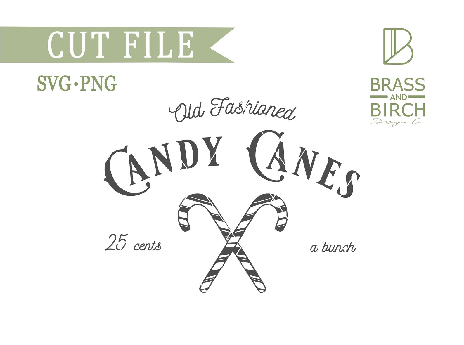 Candy Cane SVG File Christmas SVG File Farmhouse SVG File - Etsy
