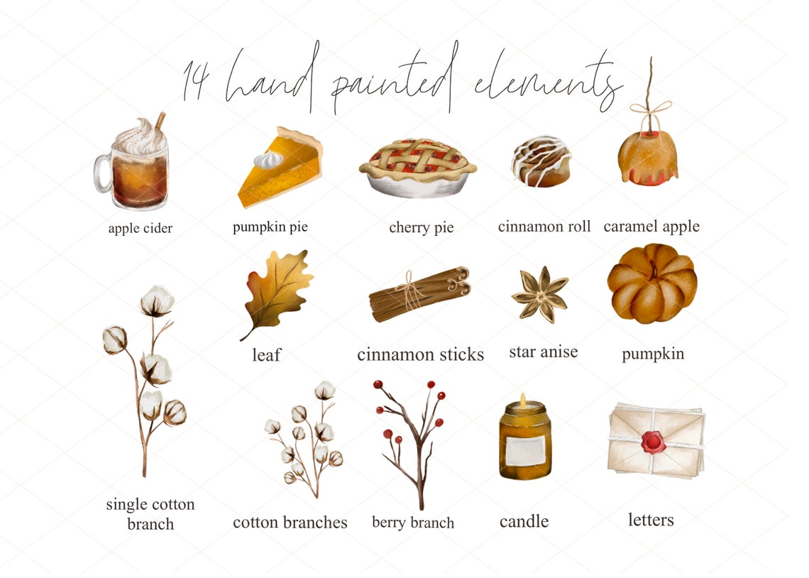 Fall Clip Art Watercolor Clip Art Clip Art Autumn Clip - Etsy