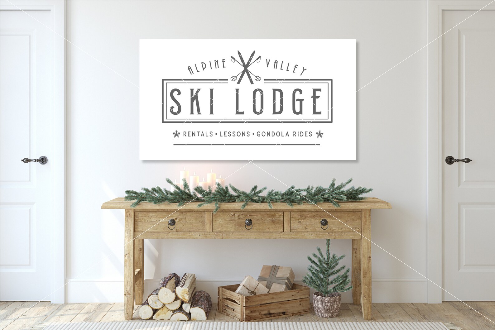 Ski Lodge SVG File, Christmas SVG File, Ski SVG File, Vector, Cricut ...