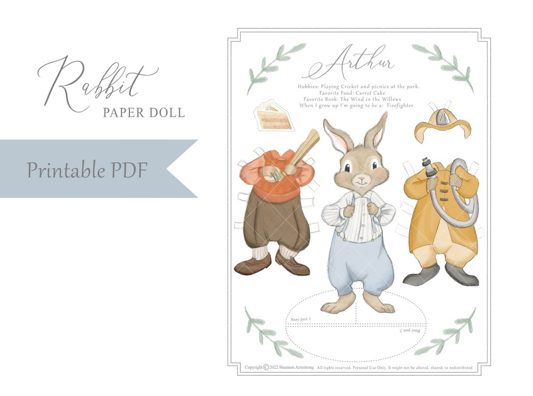 Paper Doll PDF Printable, Easter Paper Doll File, Paper Doll, Vector ...