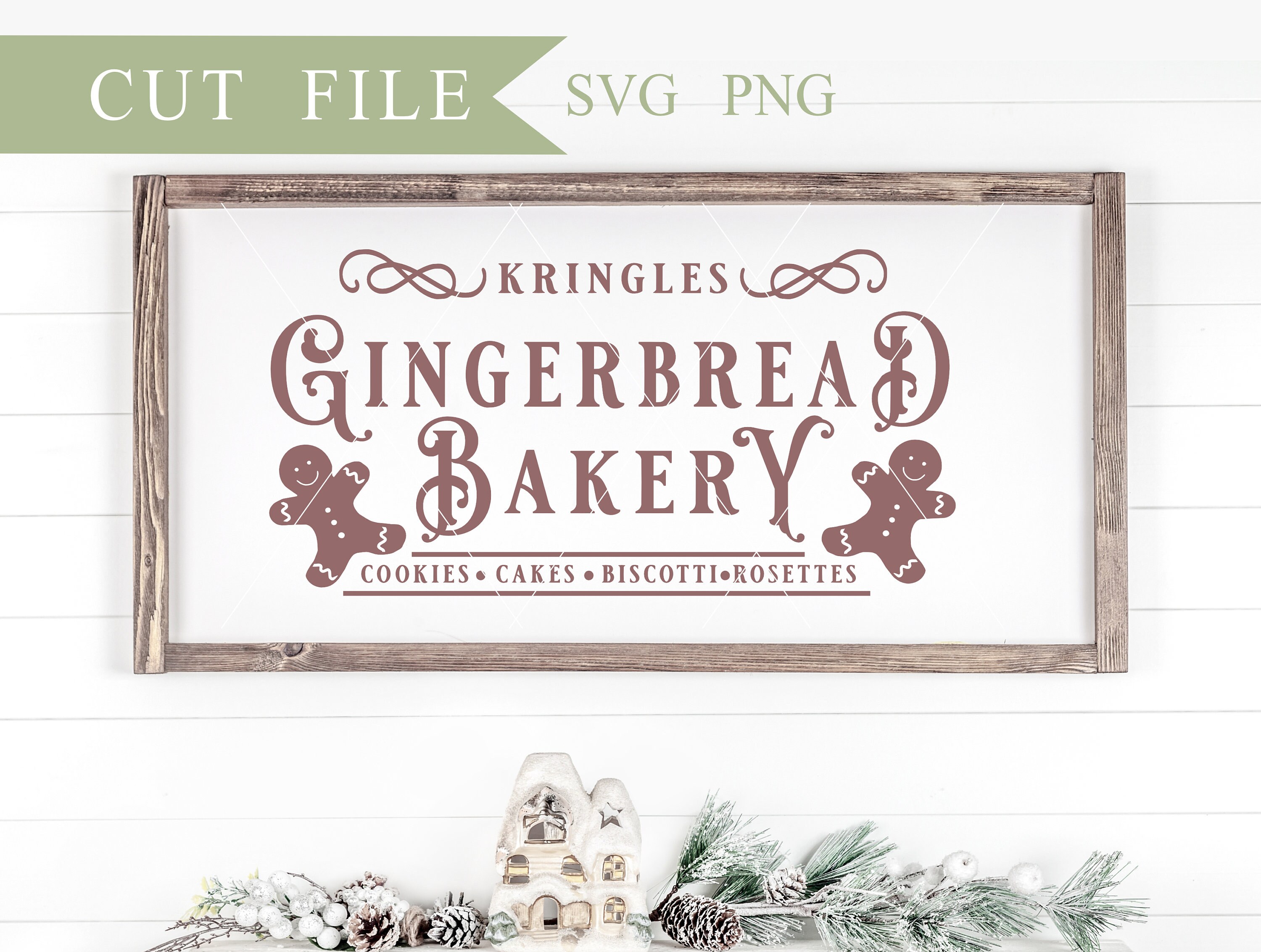 Gingerbread SVG File Christmas SVG File Farmhouse SVG File - Etsy