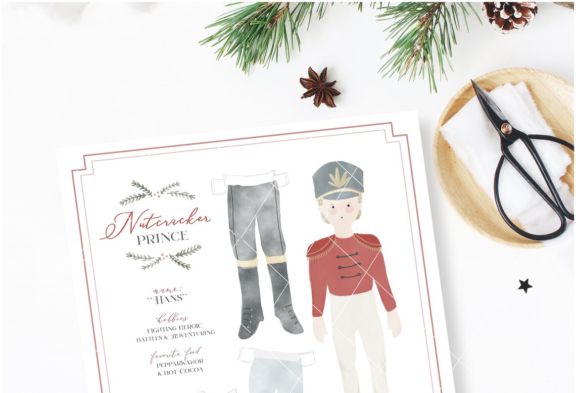 Paper Doll PDF Printable Nutcracker Paper Doll File Paper | Etsy