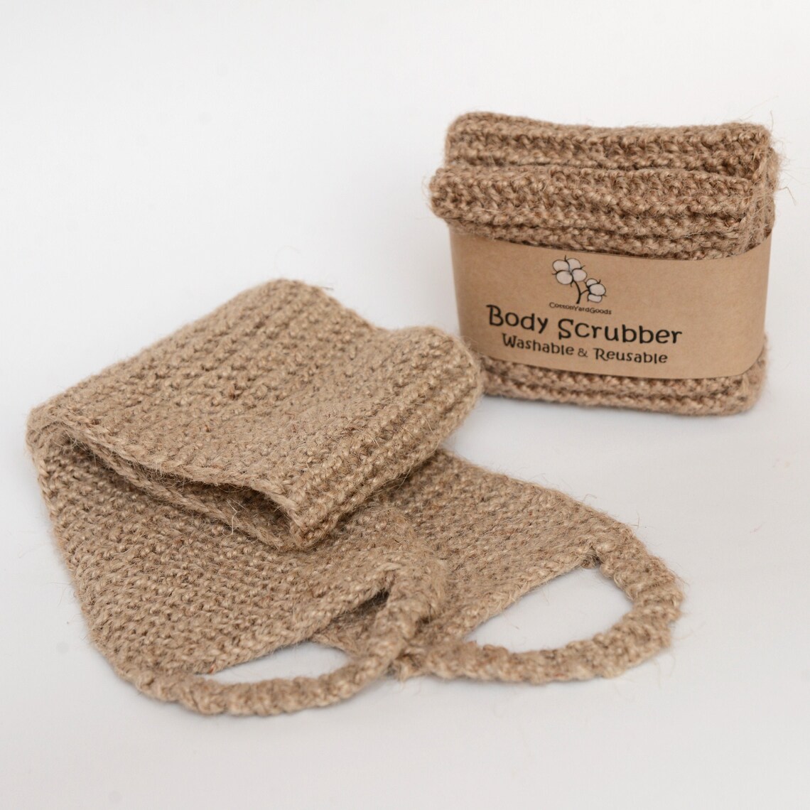 Exfoliating Body Scrubber. Natural Jute Back Scrubber. Spa Washcloth ...