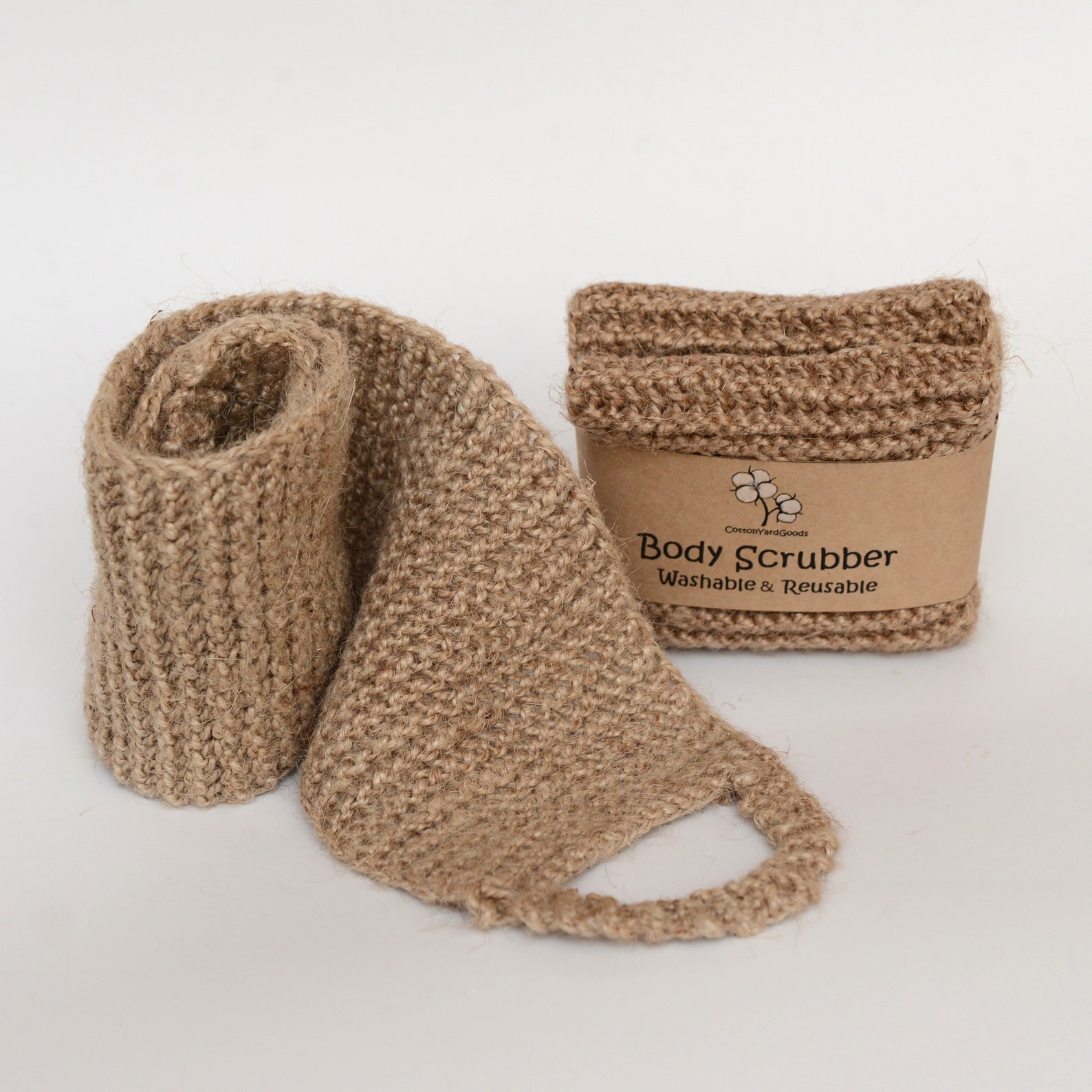 Exfoliating Body Scrubber. Natural Jute Back Scrubber. Spa Washcloth ...