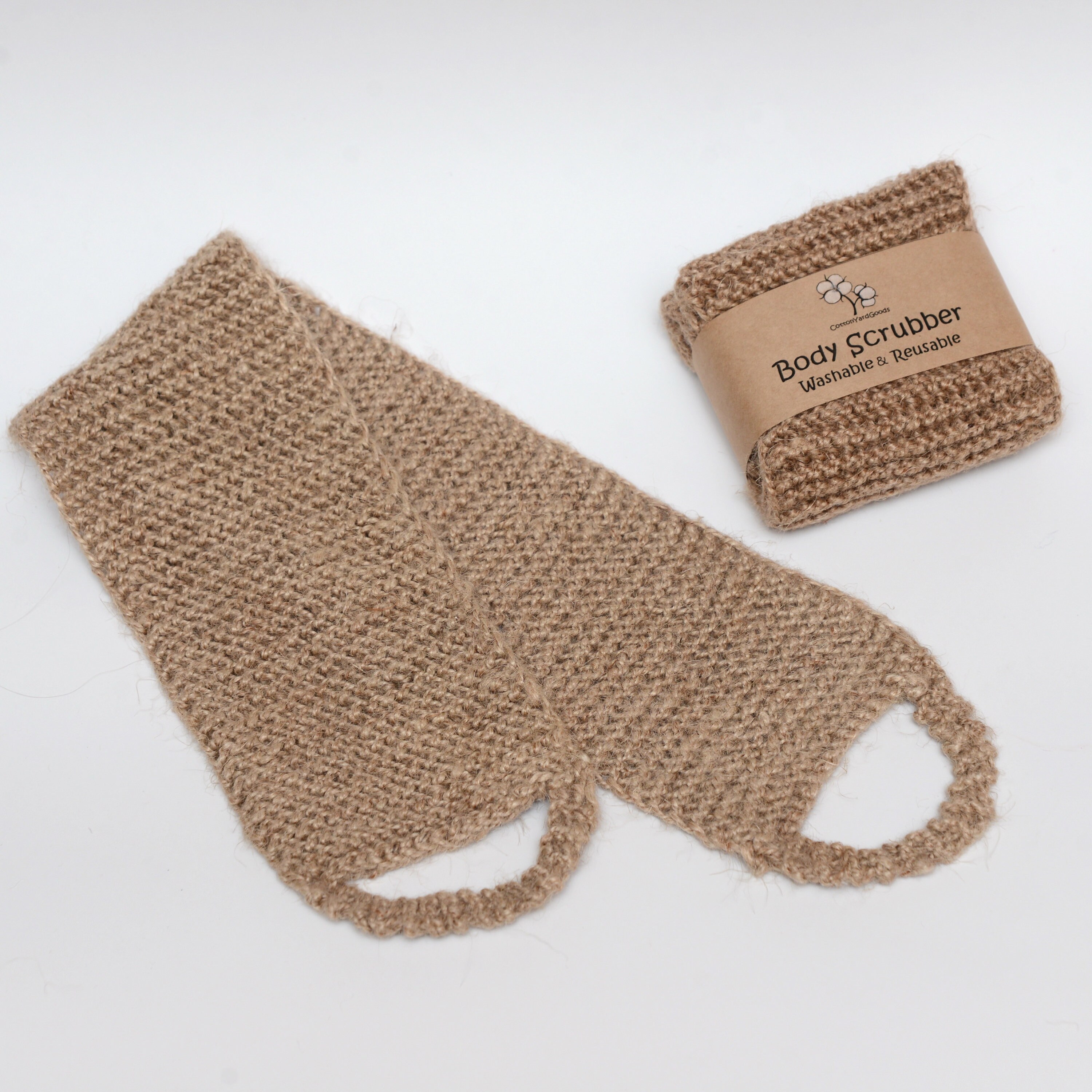 Exfoliating Body Scrubber. Natural Jute Back Scrubber. Spa Washcloth ...