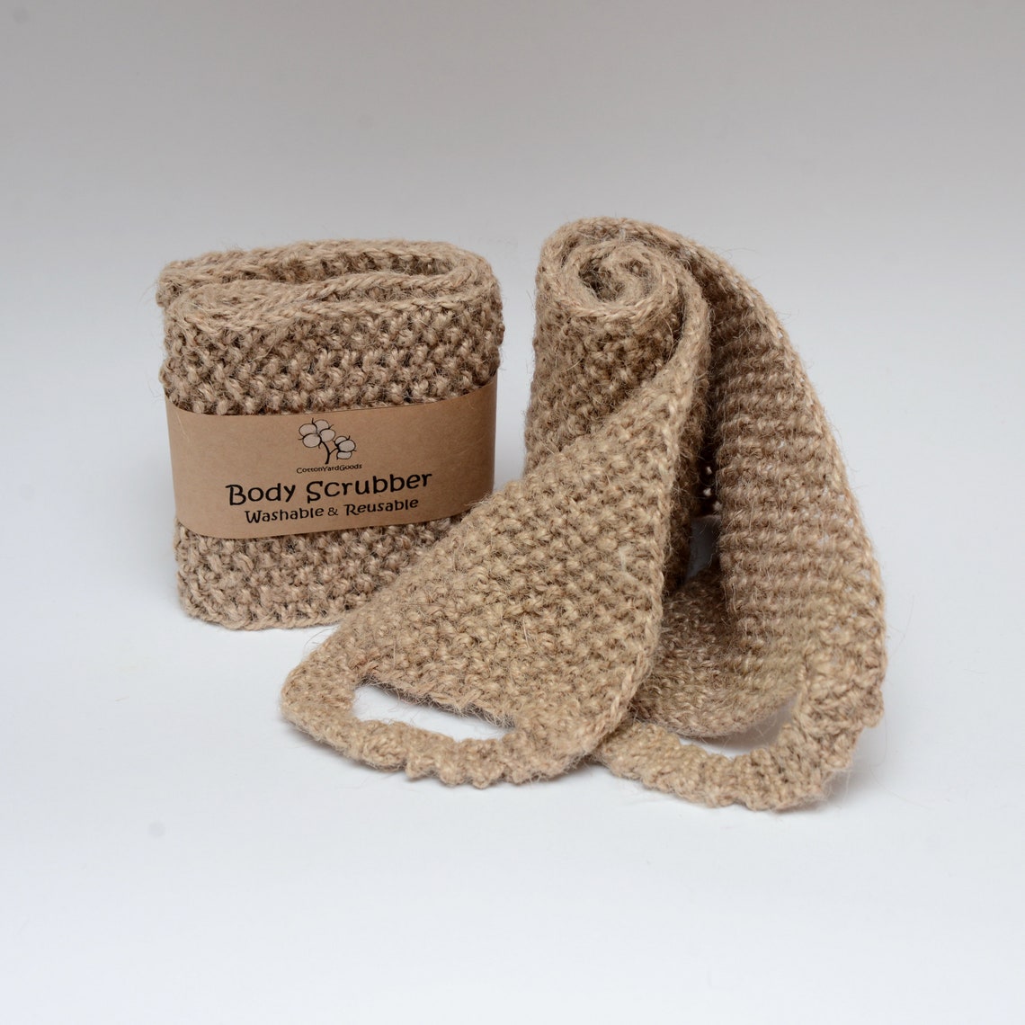 Exfoliating Body Scrubber. Natural Jute Crocheted Sponge. Spa Washcloth ...
